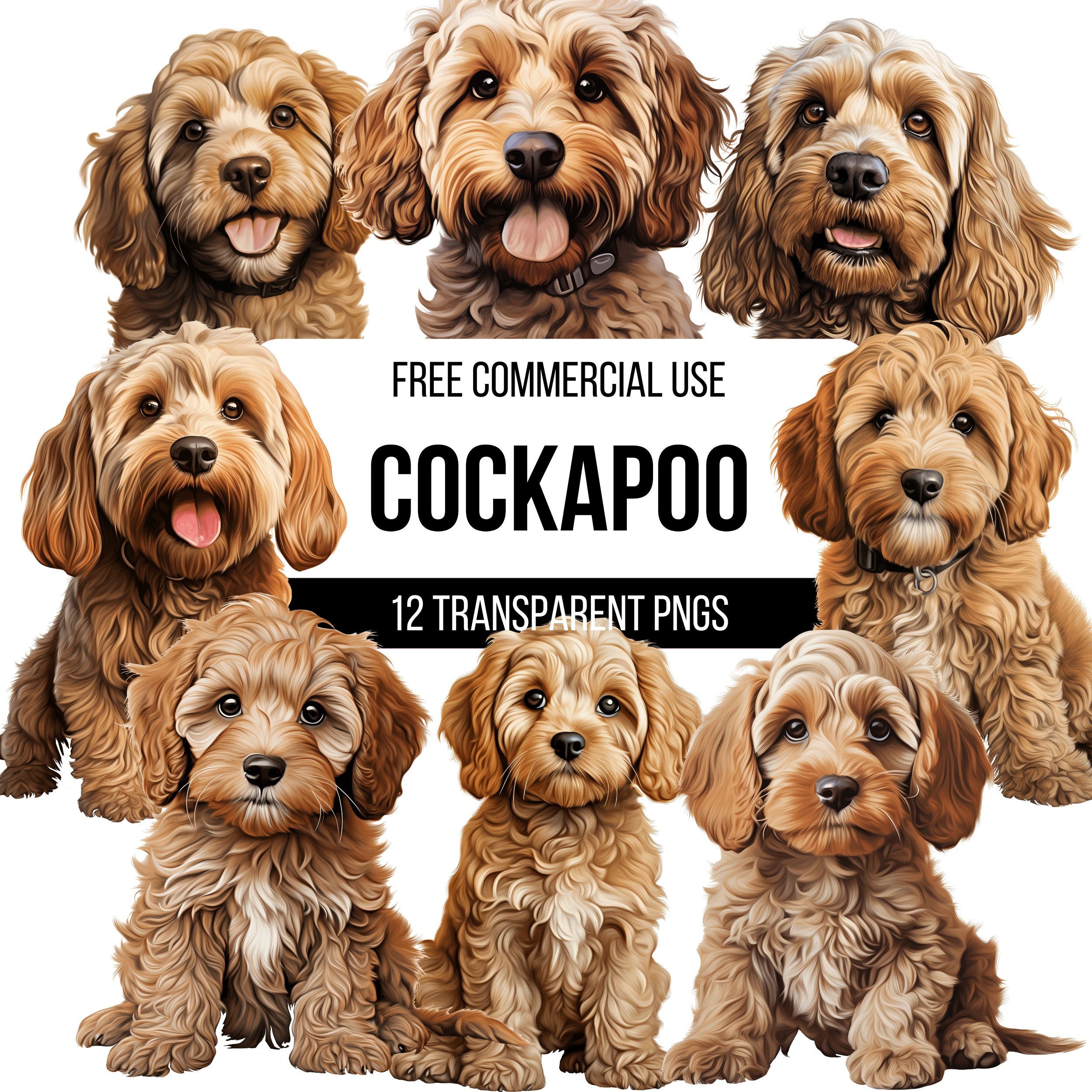 Cockapoo Dog Clipart 12 High Quality Transparent Pngs Cute Illustration ...