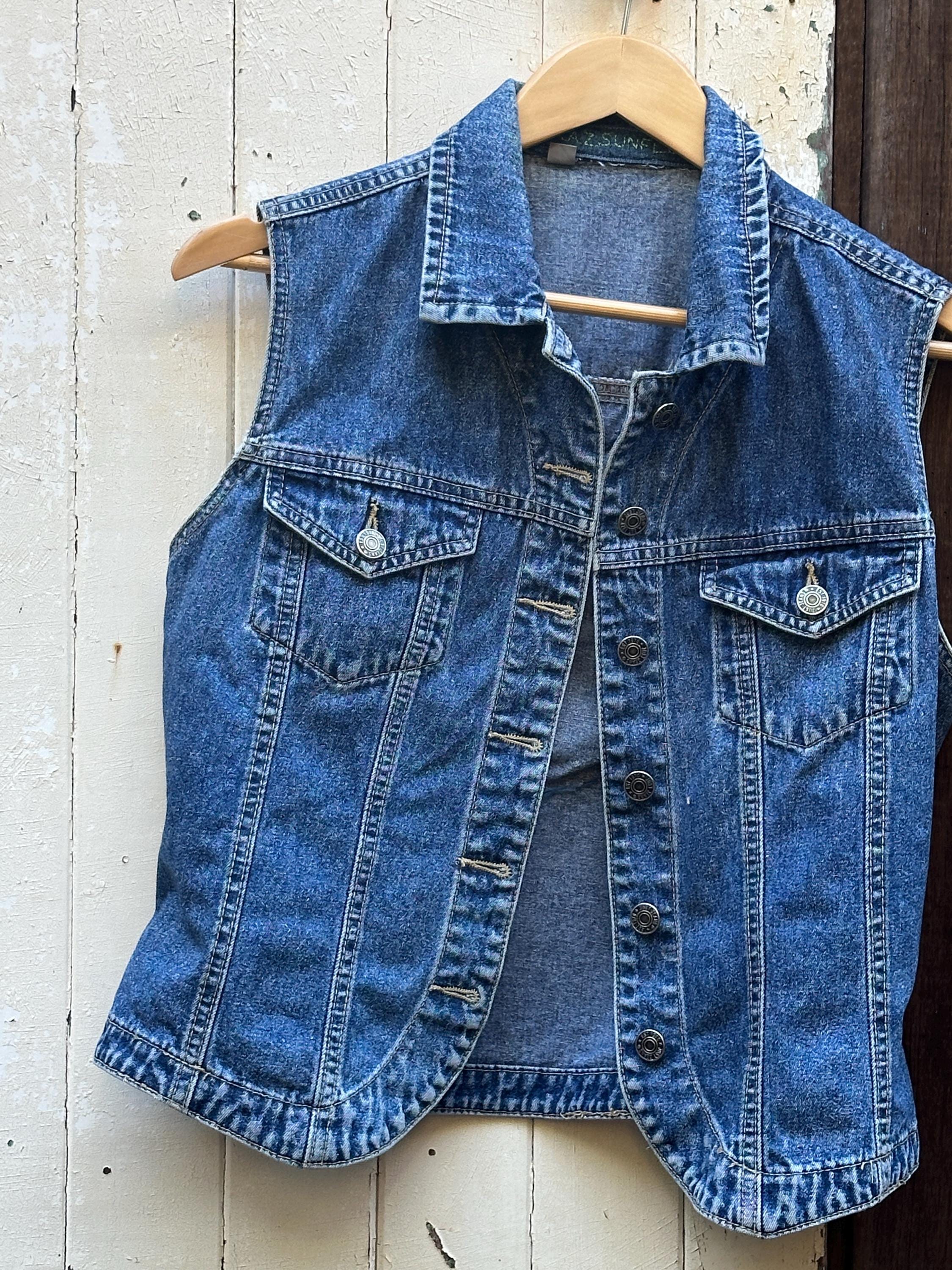 Valentine Upcycled Denim Vest - Etsy