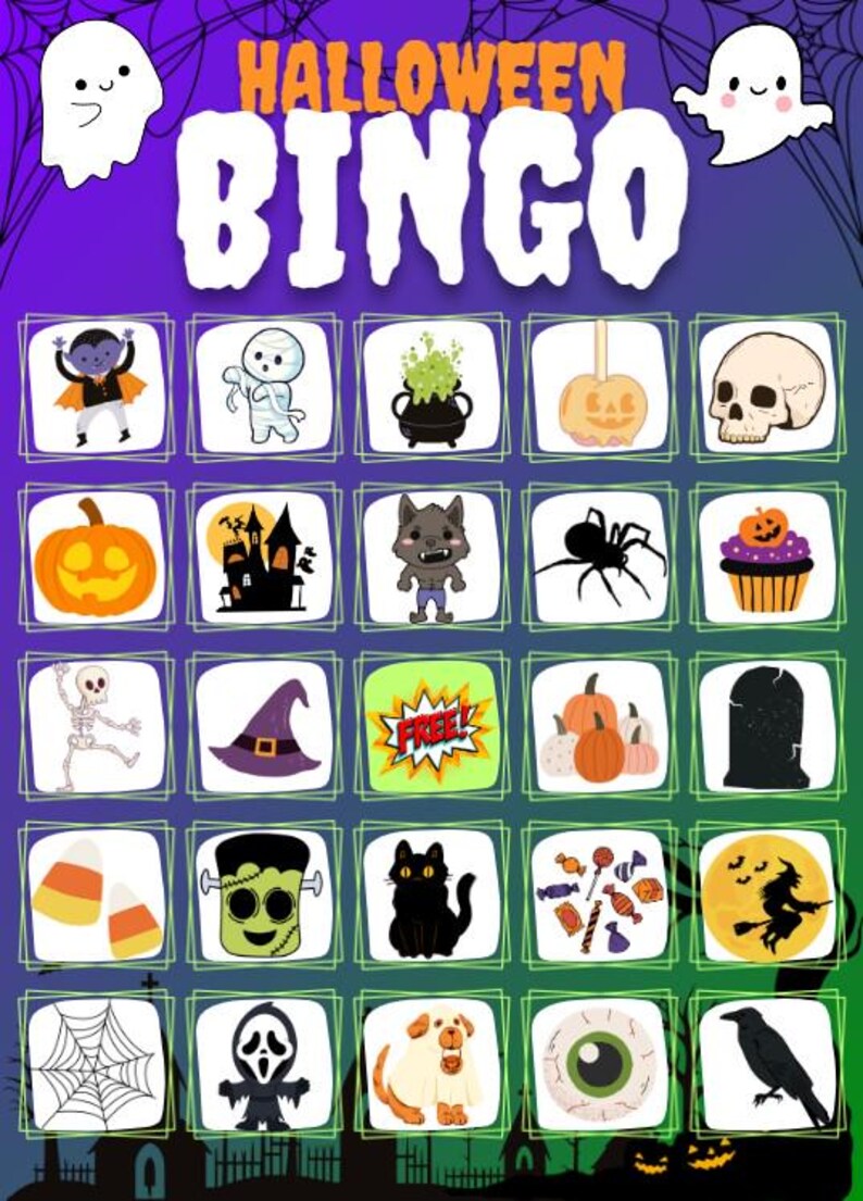 Halloween Bingo Set | Class Set of 30 Bingo Cards | Kids Holiday Party ...