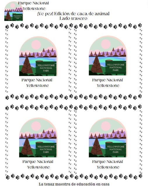 Imprimibles Del Parque Nacional Yellowstone | Descarga Digital De ...