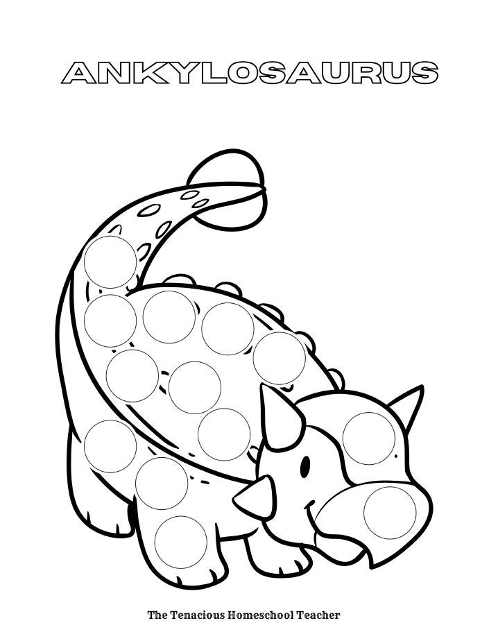 Cute Dinosaur Dot Marker Pages Toddler Art Time Preschool Centers ...