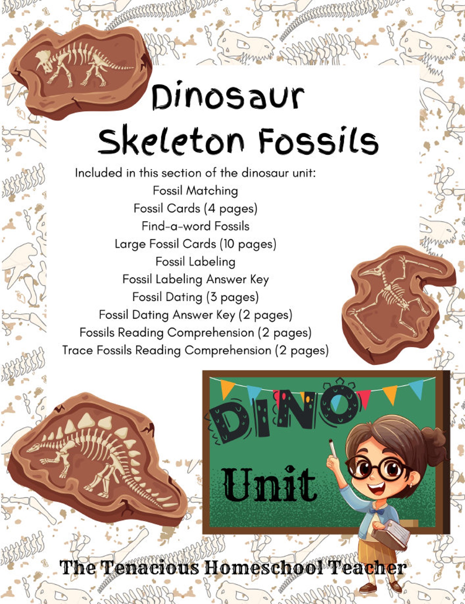 Dinosaur Fossil Activities | Dino Fossils Learning Pages | Prehistoric ...