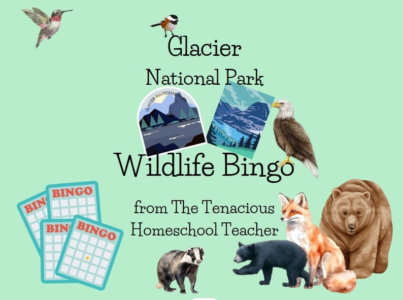 Glacier National Park Wildlife Bingo Printable | Digital Download ...