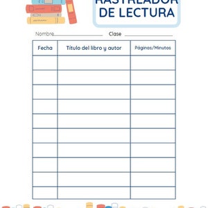 Rastreador De Lectura En Espanol | Reading Log in Spanish - Etsy