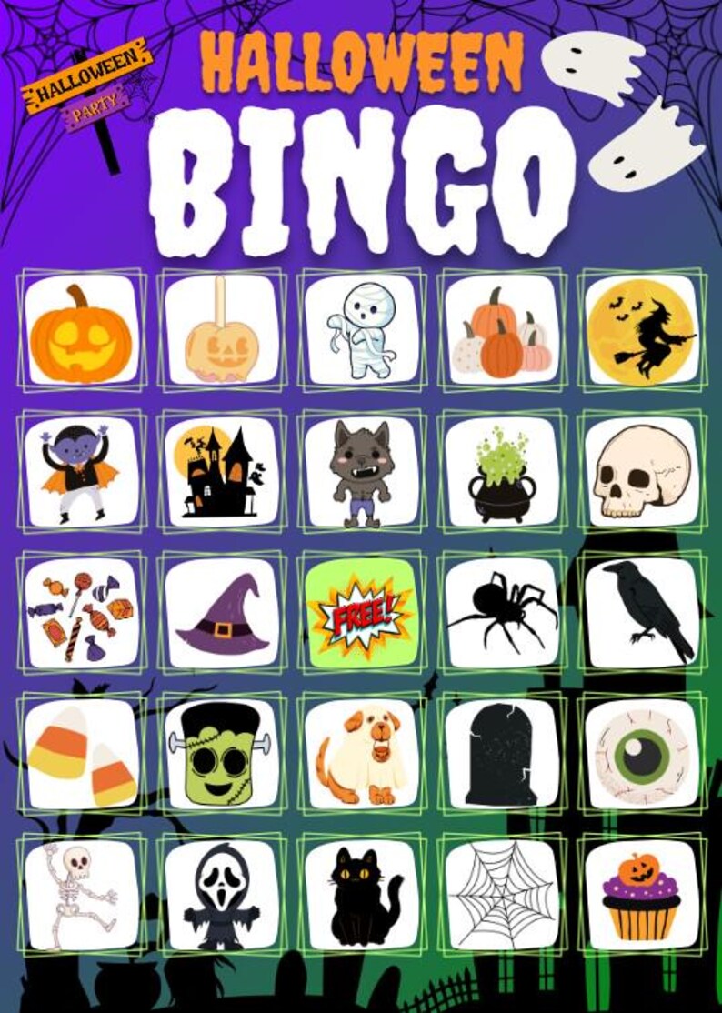 Halloween Bingo Set | Class Set of 30 Bingo Cards | Kids Holiday Party ...
