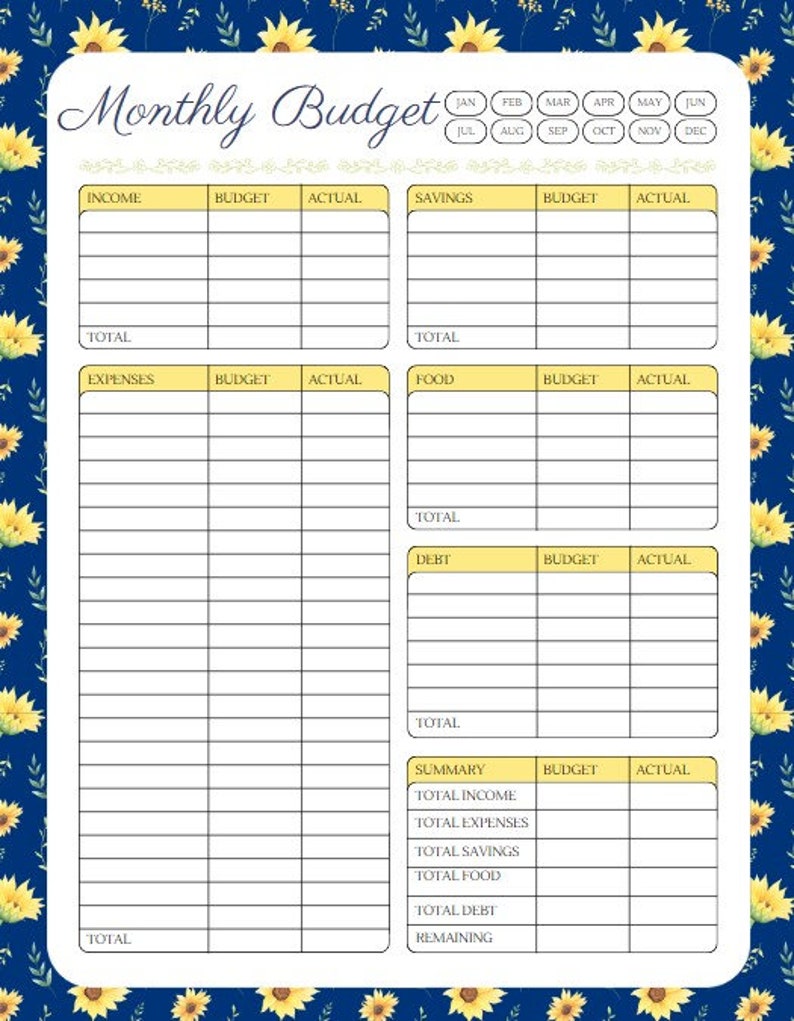 Sunflower Life Planner & Journal 2024 | Monthly and Weekly Layout ...