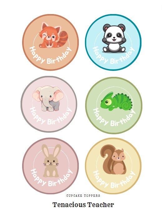 Happy Birthday Printable Cupcake Toppers | Digital Download Baby Wild ...