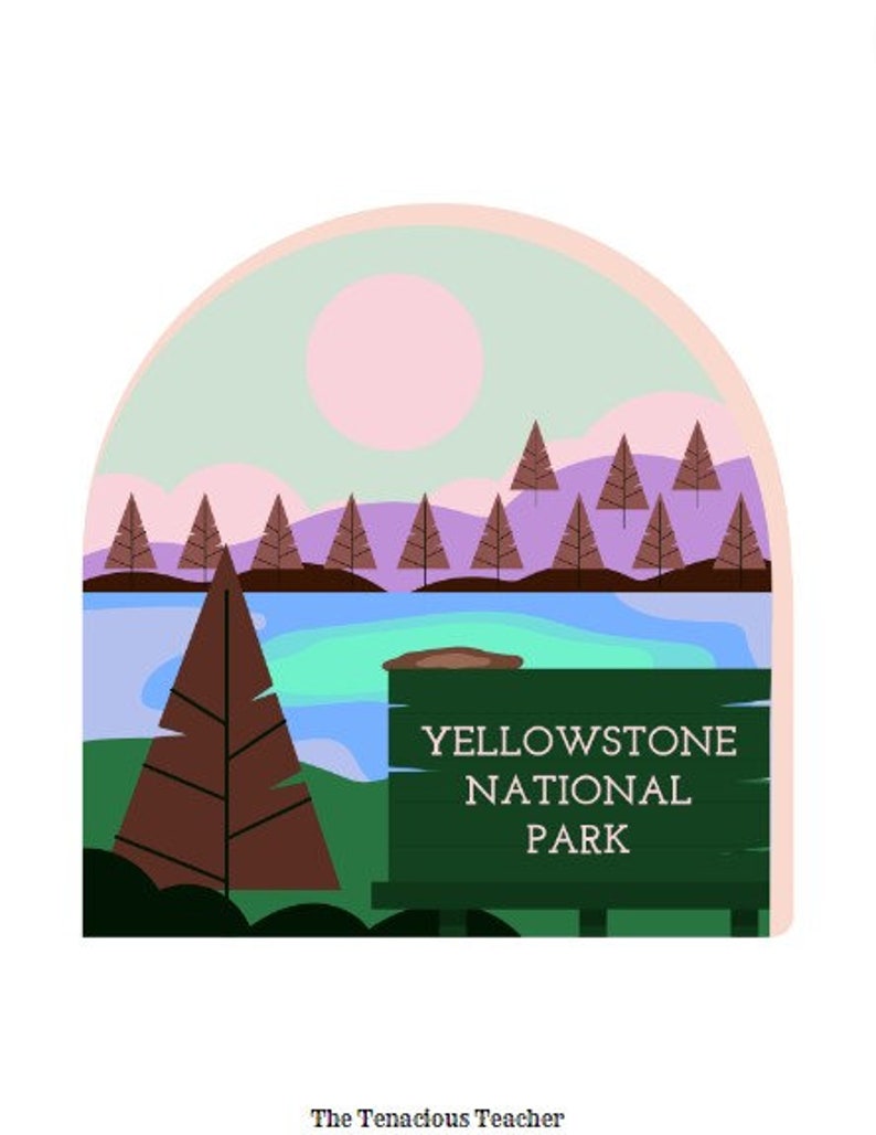 Yellowstone National Park Printables | Digital Download Coloring Pages ...