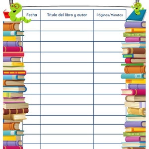 Rastreador De Lectura En Espanol | Reading Log in Spanish - Etsy