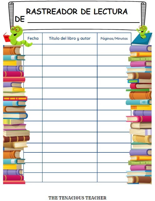 Rastreador De Lectura En Espanol | Reading Log in Spanish - Etsy