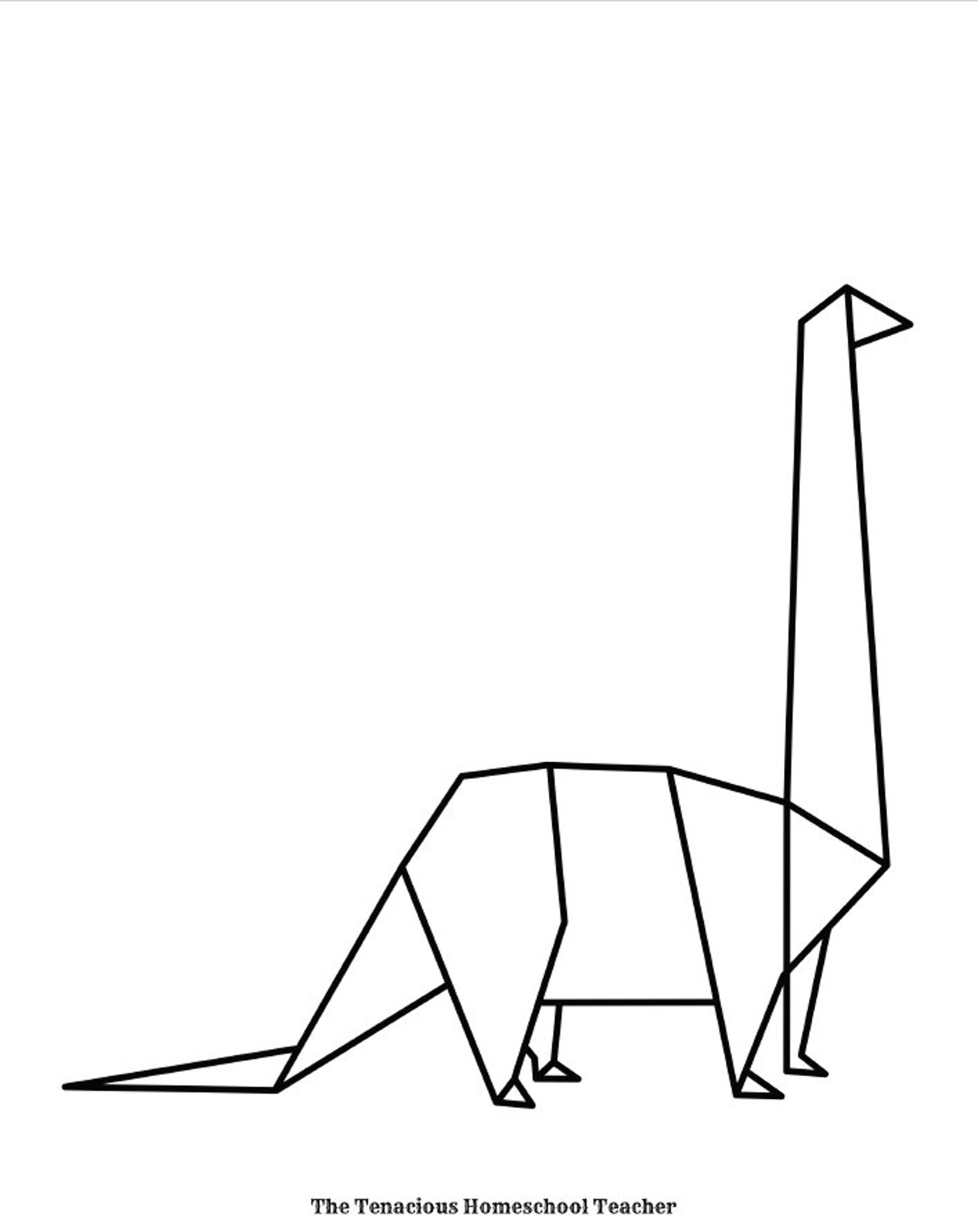 Geometric Dinosaur Designs | Dino Origami Coloring Activity Pages - Etsy