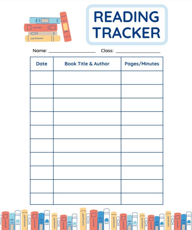 Reading Logs for Kids Printable | Digital Download Reading Tracker ...