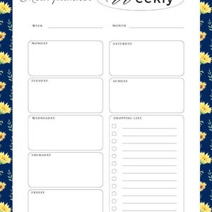 Sunflower 2024 Planner & Gratitude Journal | Meal, Party Planning ...