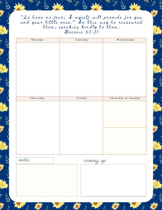Sunflower Life Planner & Journal 2024 | Monthly and Weekly Layout ...