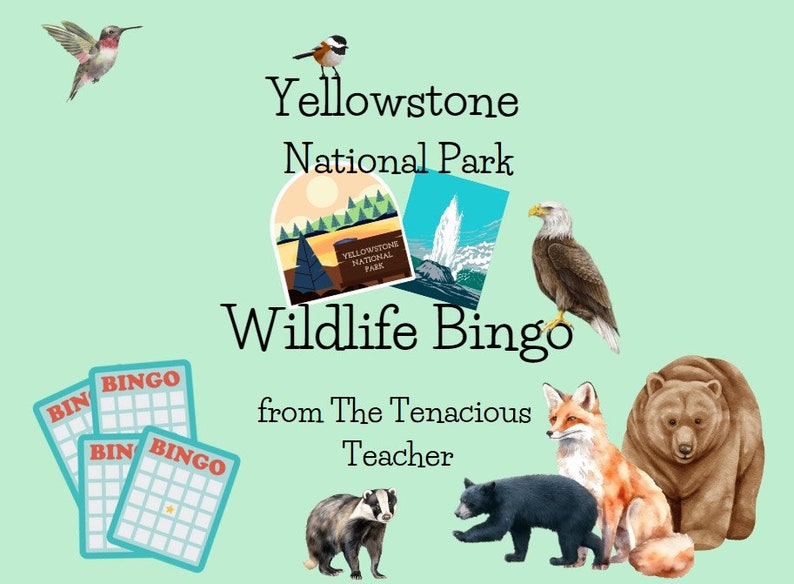 Yellowstone National Park Wildlife Bingo Printable | Digital Download ...