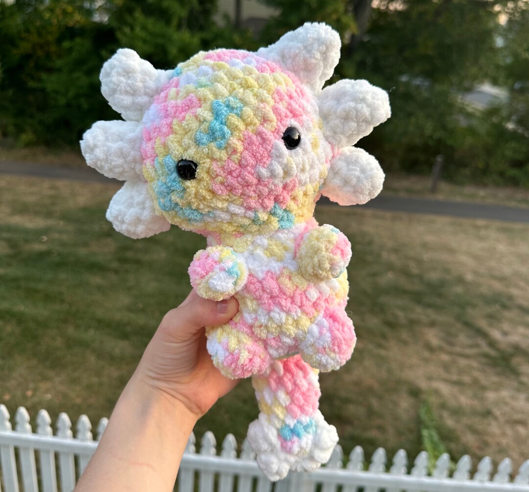Crocheted Cotton Candy Axolotl - Etsy