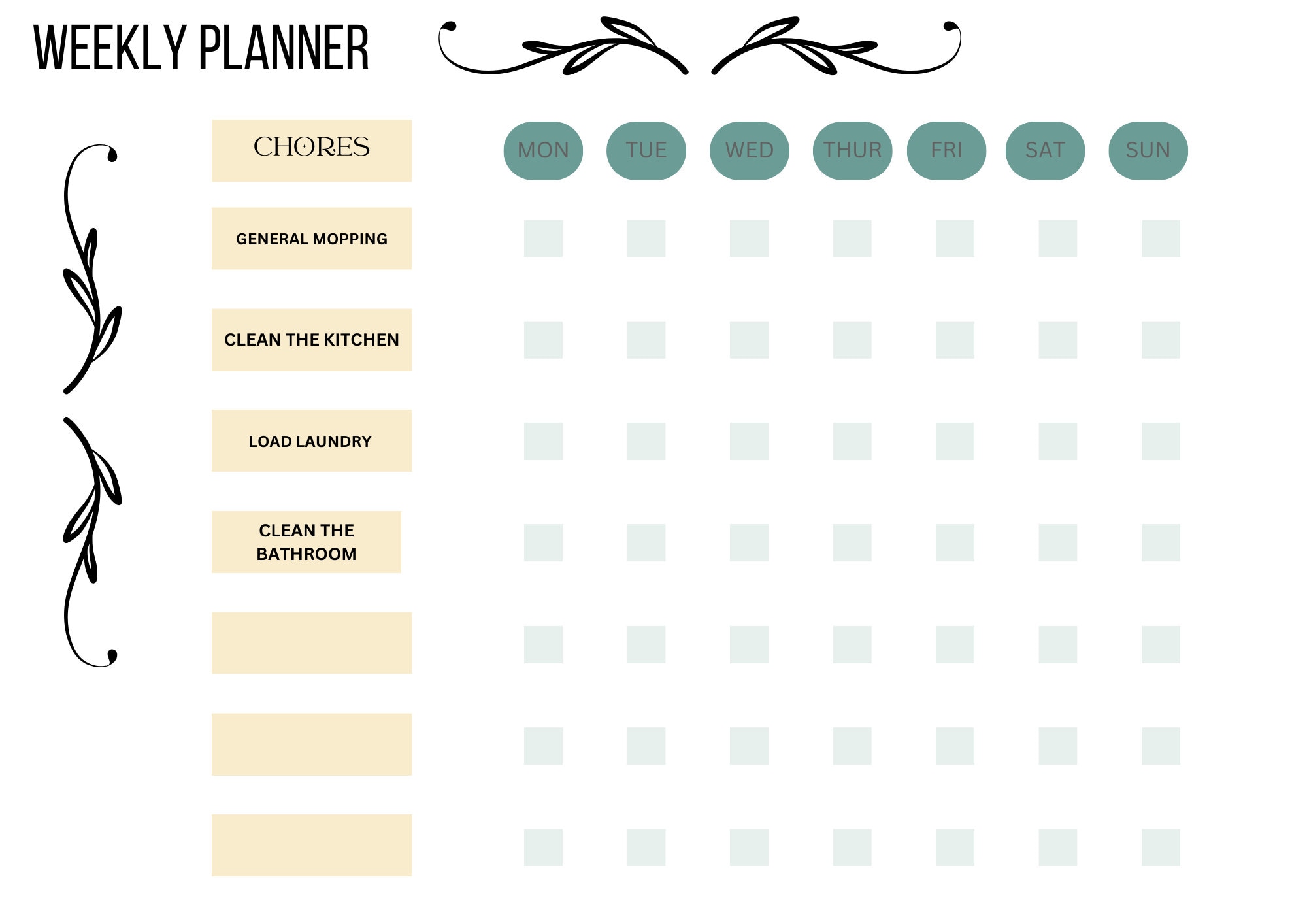 Printable Weekly Chores Planner List - Etsy