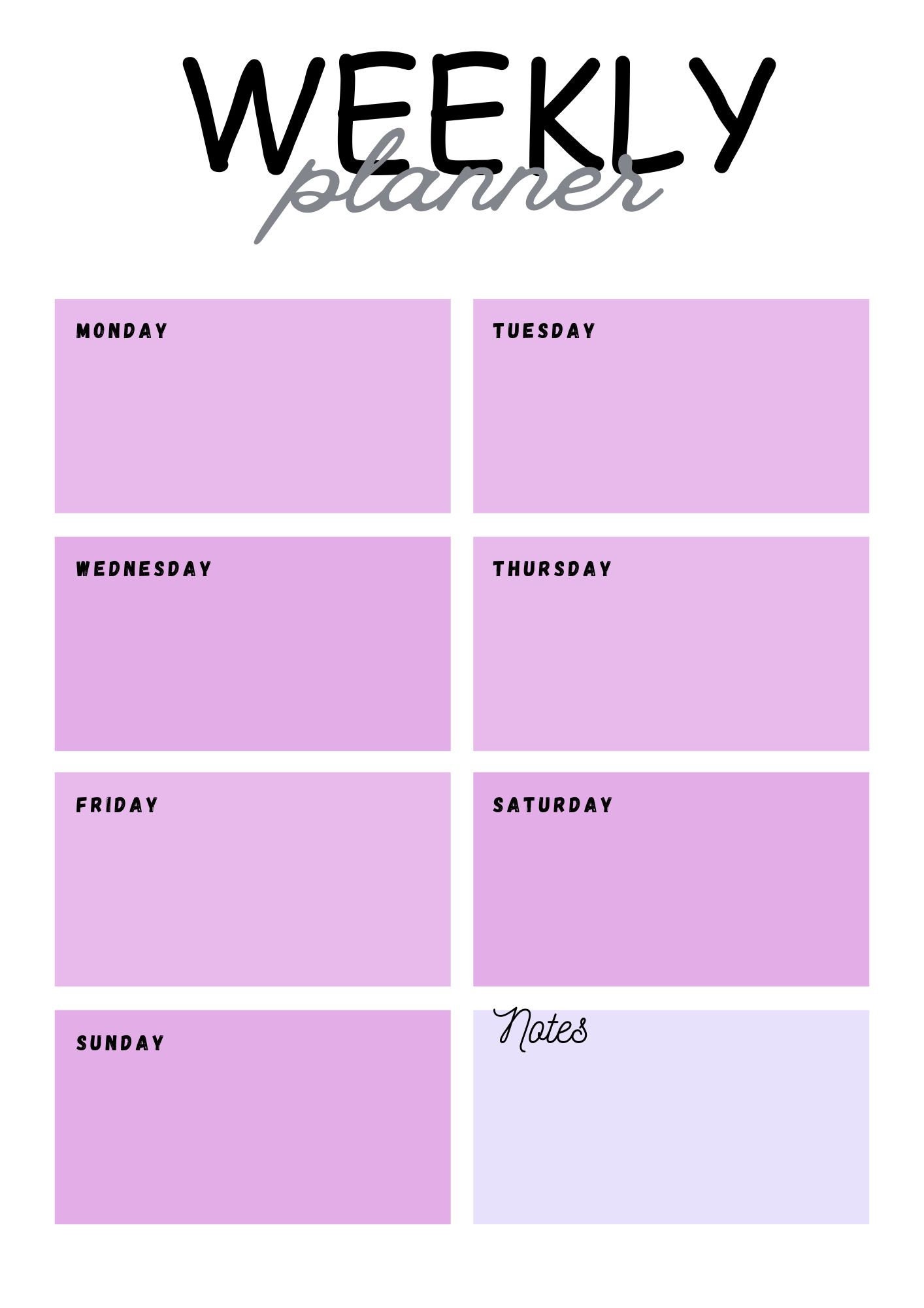 Printable Weekly Planner Template - Etsy