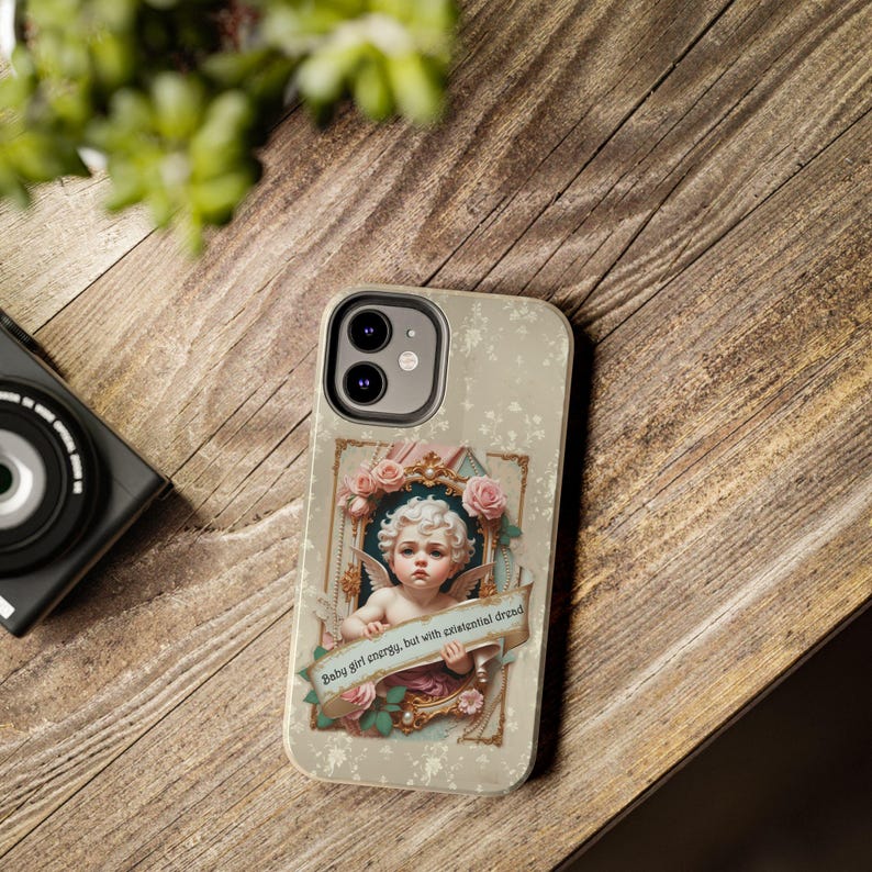 Aesthetic Angel Phone Case, Rococo Cherub Art, Durable Tough Cover ...
