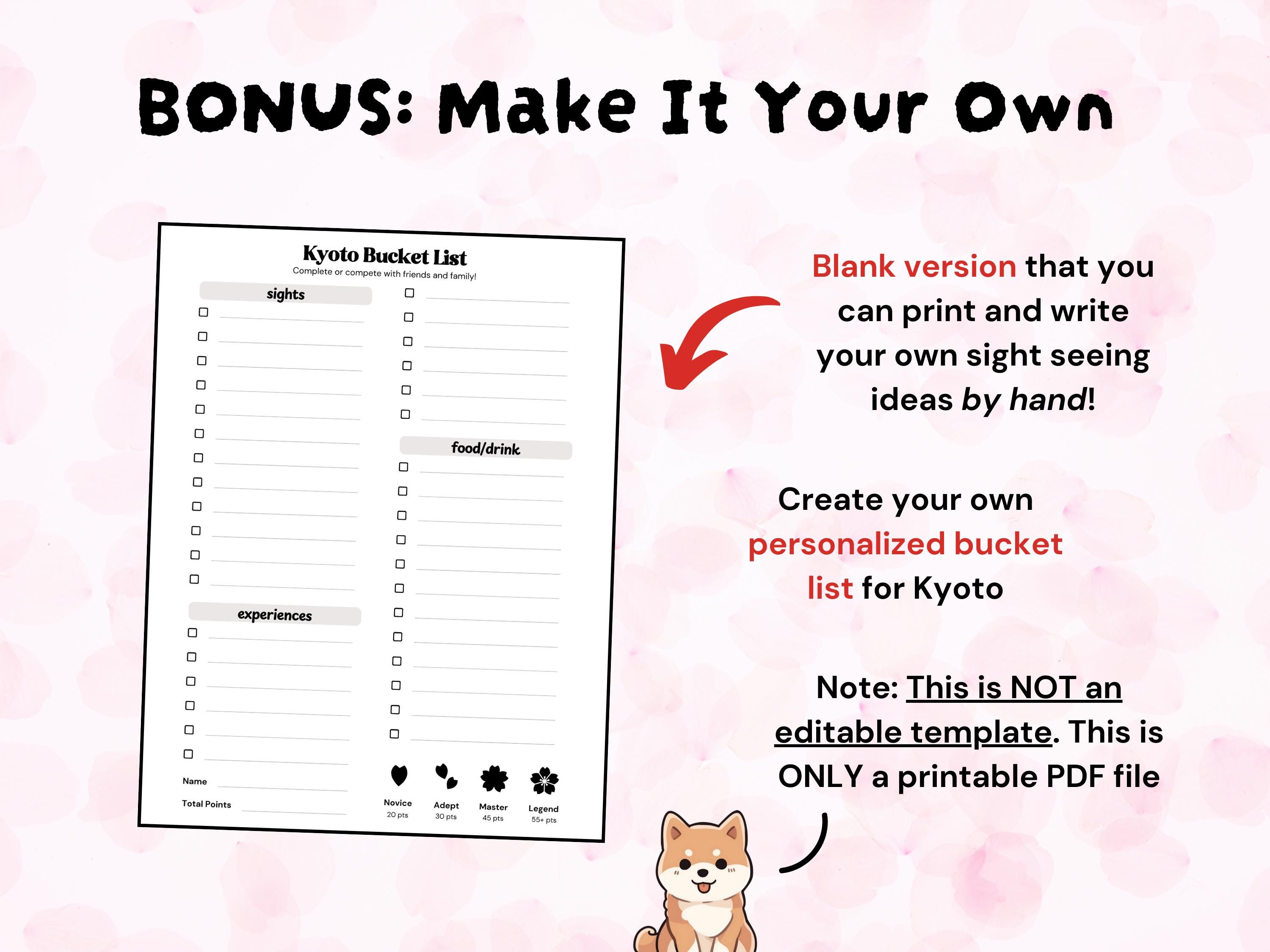 Kyoto Bucket List | Printable Travel Checklist | Japan Travel Planner ...