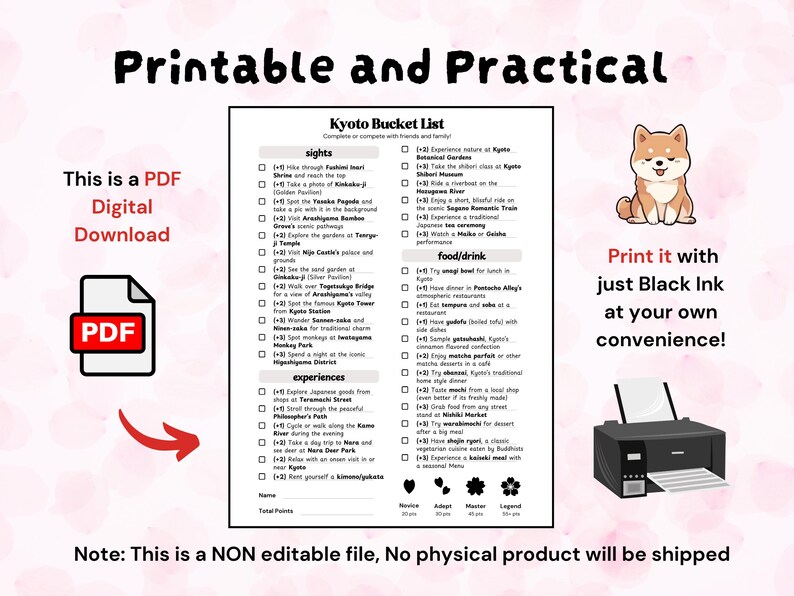 Kyoto Bucket List | Printable Travel Checklist | Japan Travel Planner ...