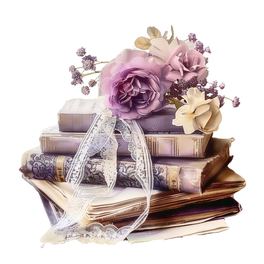 Bundle of 10 Vintage Books Clipart, Digital Clipart, Watercolor Clipart ...