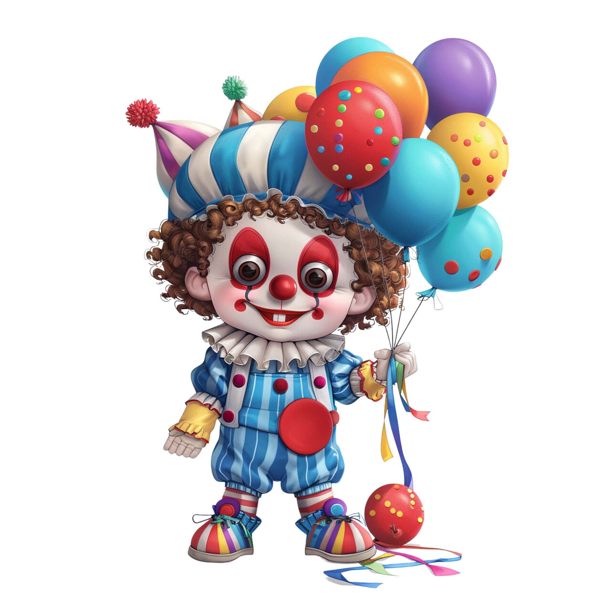 10 Cute Clown Clipart, Adorable Clown Clipart Bundle, High-quality ...