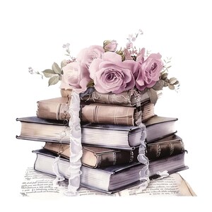 Bundle of 10 Vintage Books Clipart, Digital Clipart, Watercolor Clipart ...