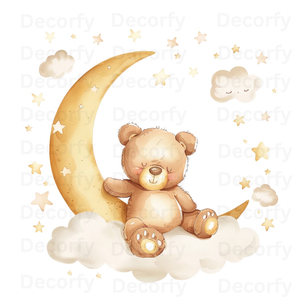 10 BEIGE TEDDY BEAR Clip Arts, Baby Shower for Newborns, Nursery Decor ...