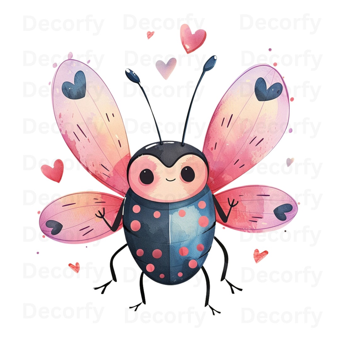 17 Cute Love Bug PNG Clipart Bundle Transparent Backgrounds Commercial ...