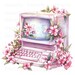 8 Pink Vintage Computer Clipart, PC Clipart, Printable Watercolor ...
