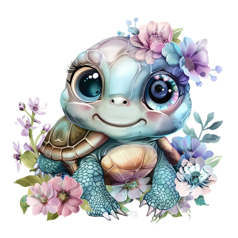 7 Watercolor Sea Turtle Clipart, Cute Nautical Ocean Animals Pngs ...