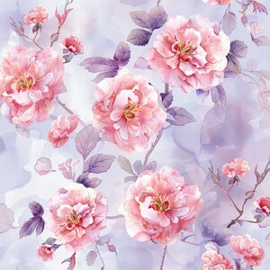 10 Watercolor Floral Seamless Pattern, Watercolor Floral Paper, Flowers ...