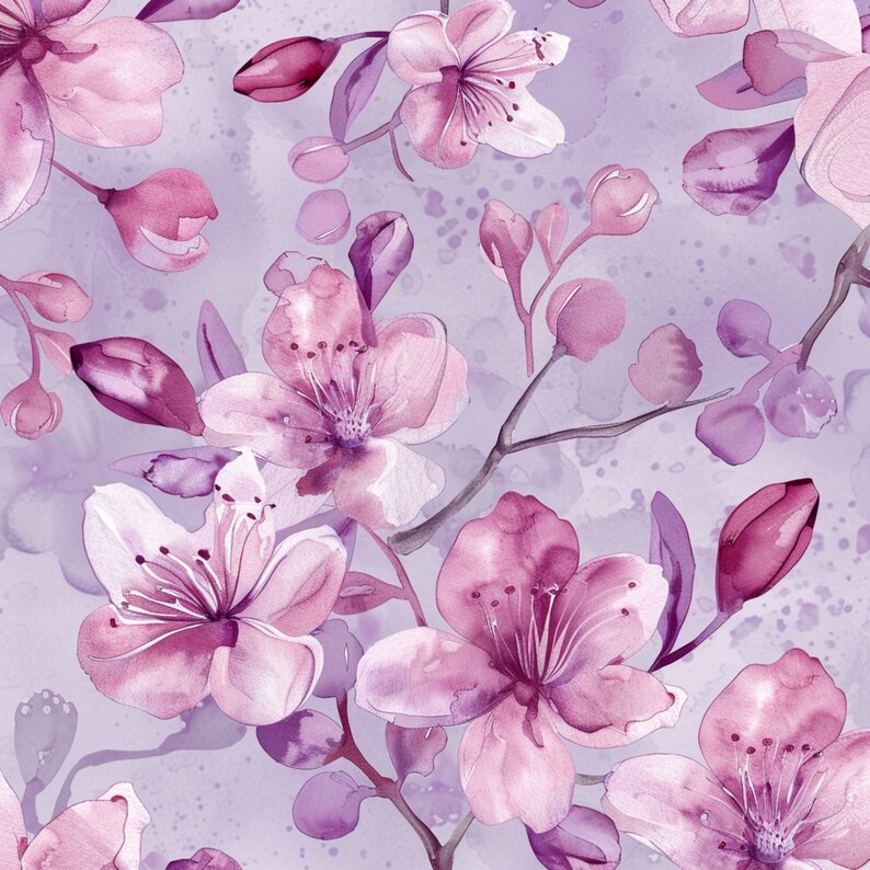 10 Watercolor Floral Seamless Pattern, Watercolor Floral Paper, Flowers ...