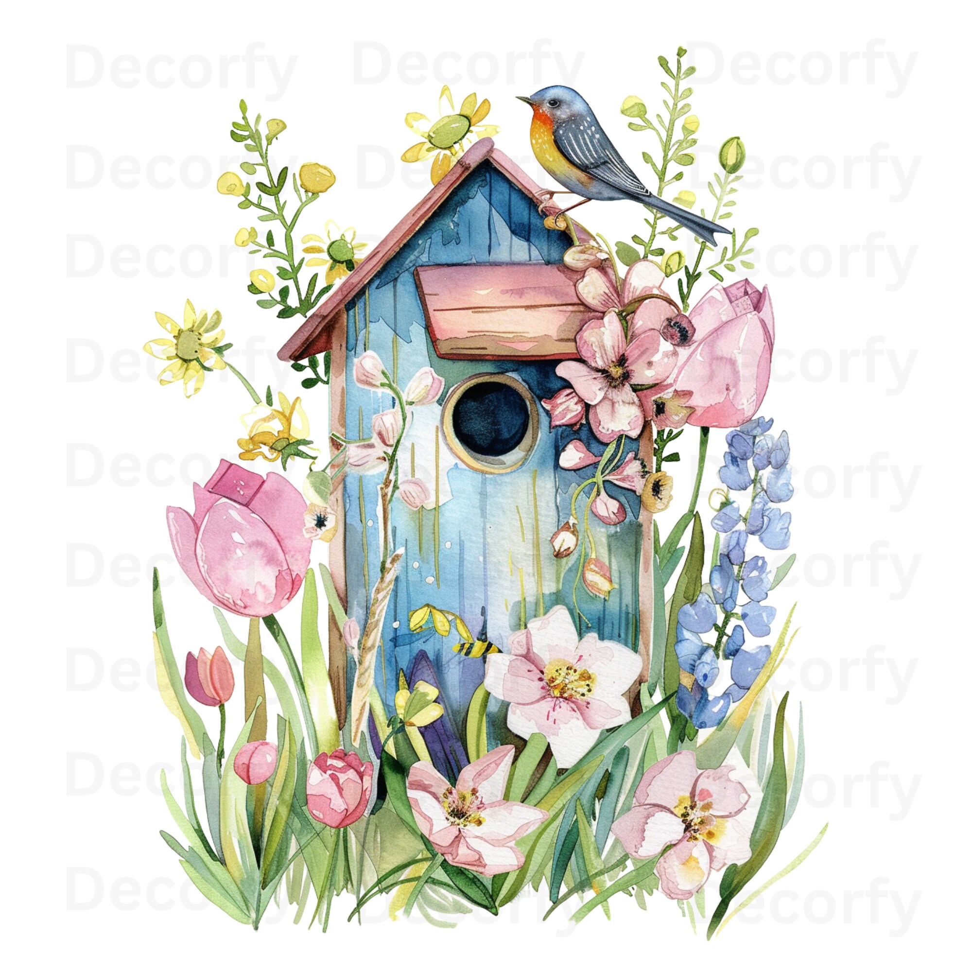 20 Hello Spring Clipart PNG Collection, Watercolor Boho Cottagecore Png ...