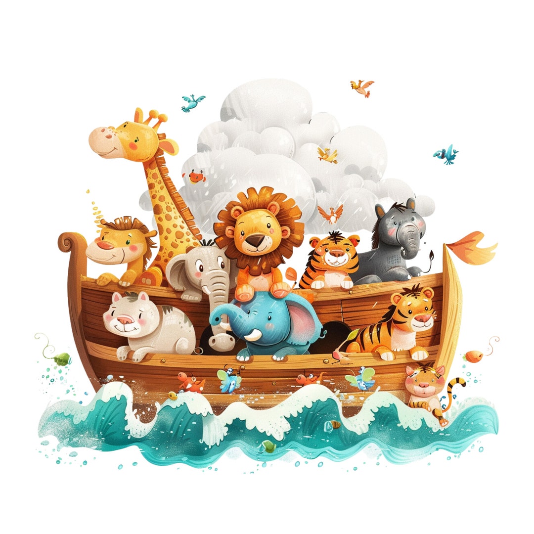 8 Watercolor Animal Boat Clipart, Watercolor Bundle, Clipart Set, PNG ...