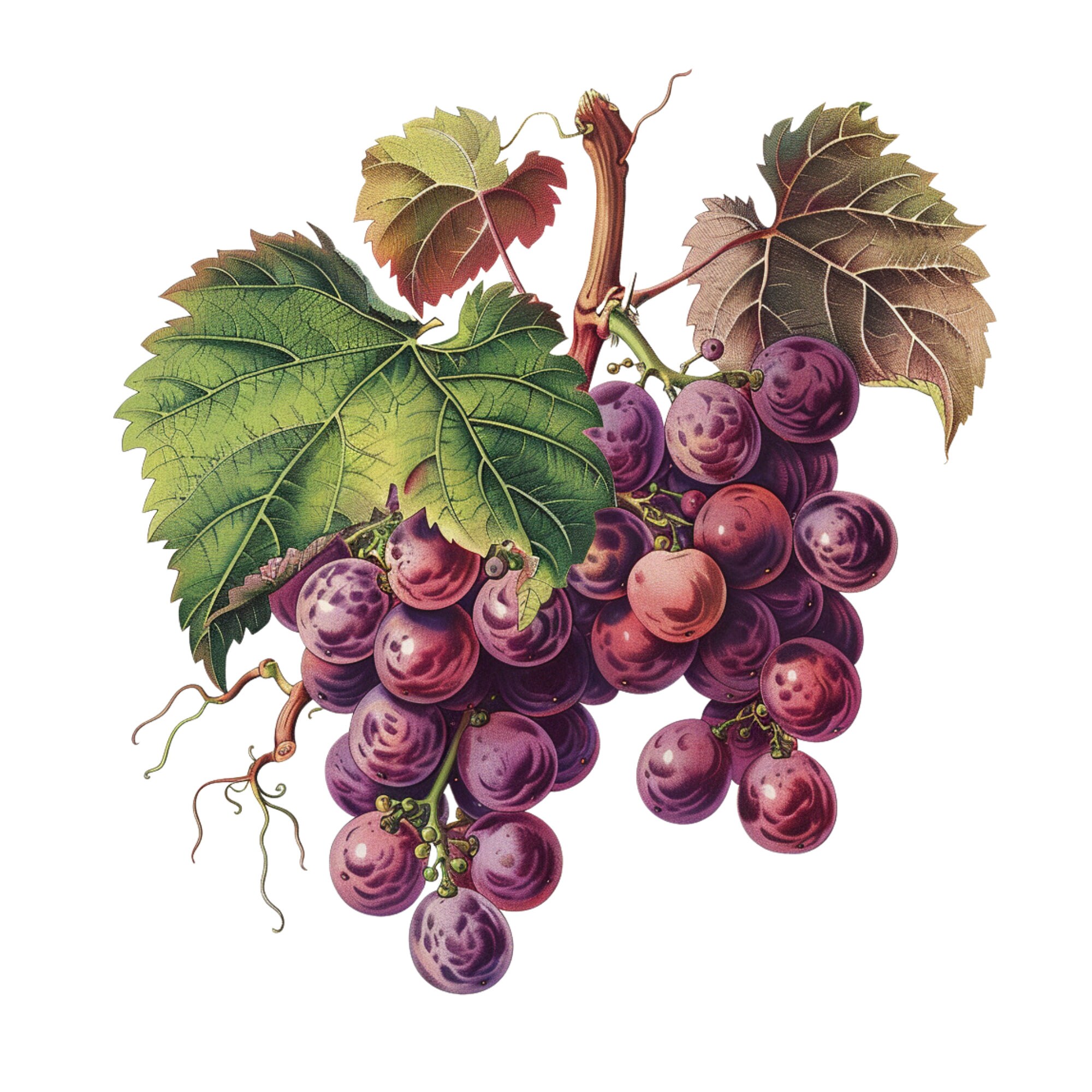 8 Bunch of Grapes Clipart, Bundle of Grapes, Printable Watercolor ...