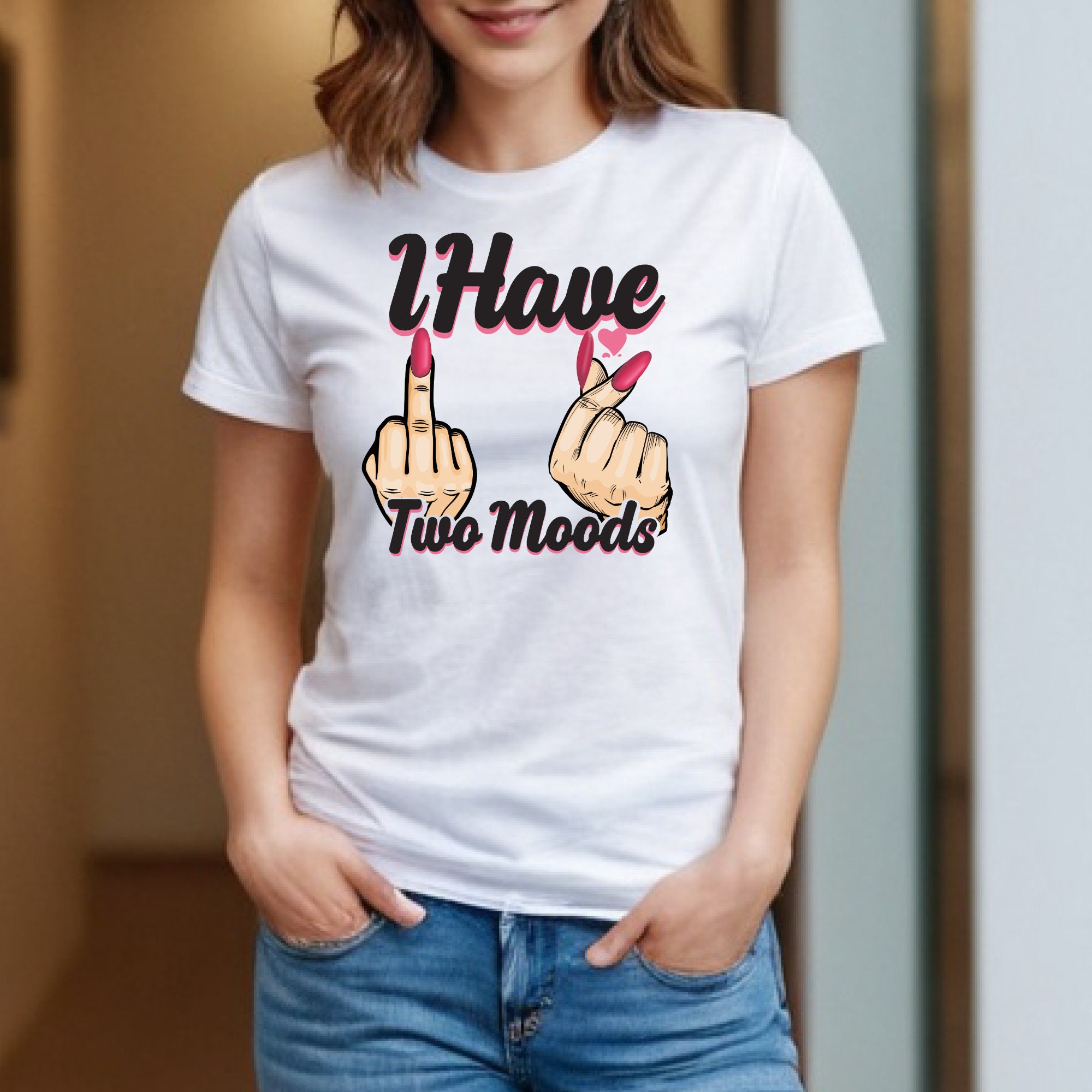 I Have Two Moods Png, Heart Finger, Heart Dripping, High-quality Print ...