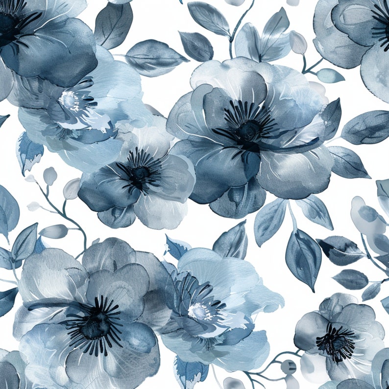 10 Watercolor Floral Seamless Pattern, Watercolor Floral Paper, Flowers ...