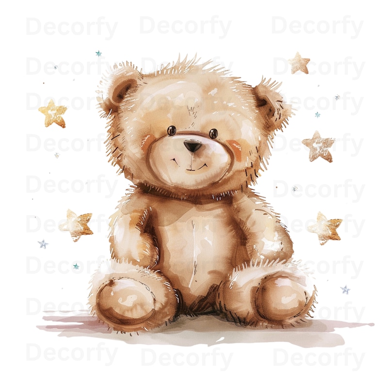 10 BEIGE TEDDY BEAR Clip Arts, Baby Shower for Newborns, Nursery Decor ...