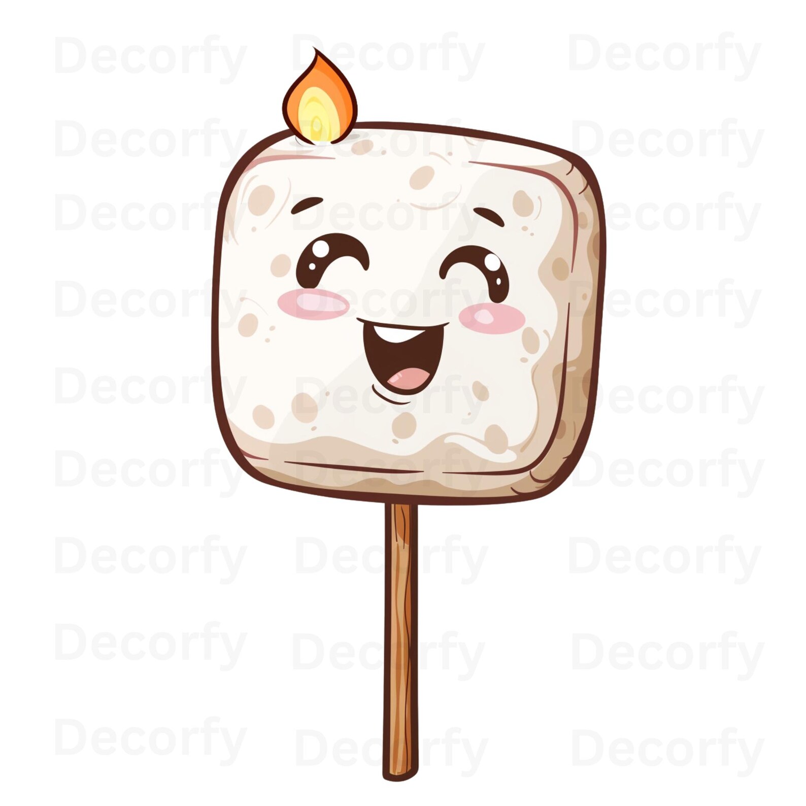 Set of 12 S'mores Clipart, Kawaii Smores, Camping Clipart, Chocolate ...