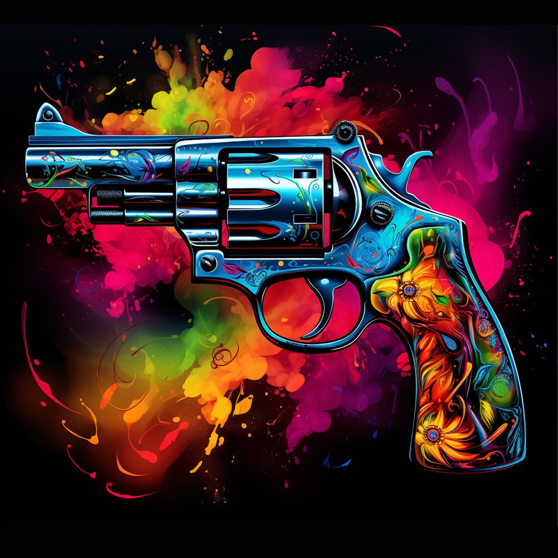 Pistol Gun Clipart Bundle, Dripping Gun, Ak V PNG, Gun PNG, Military ...