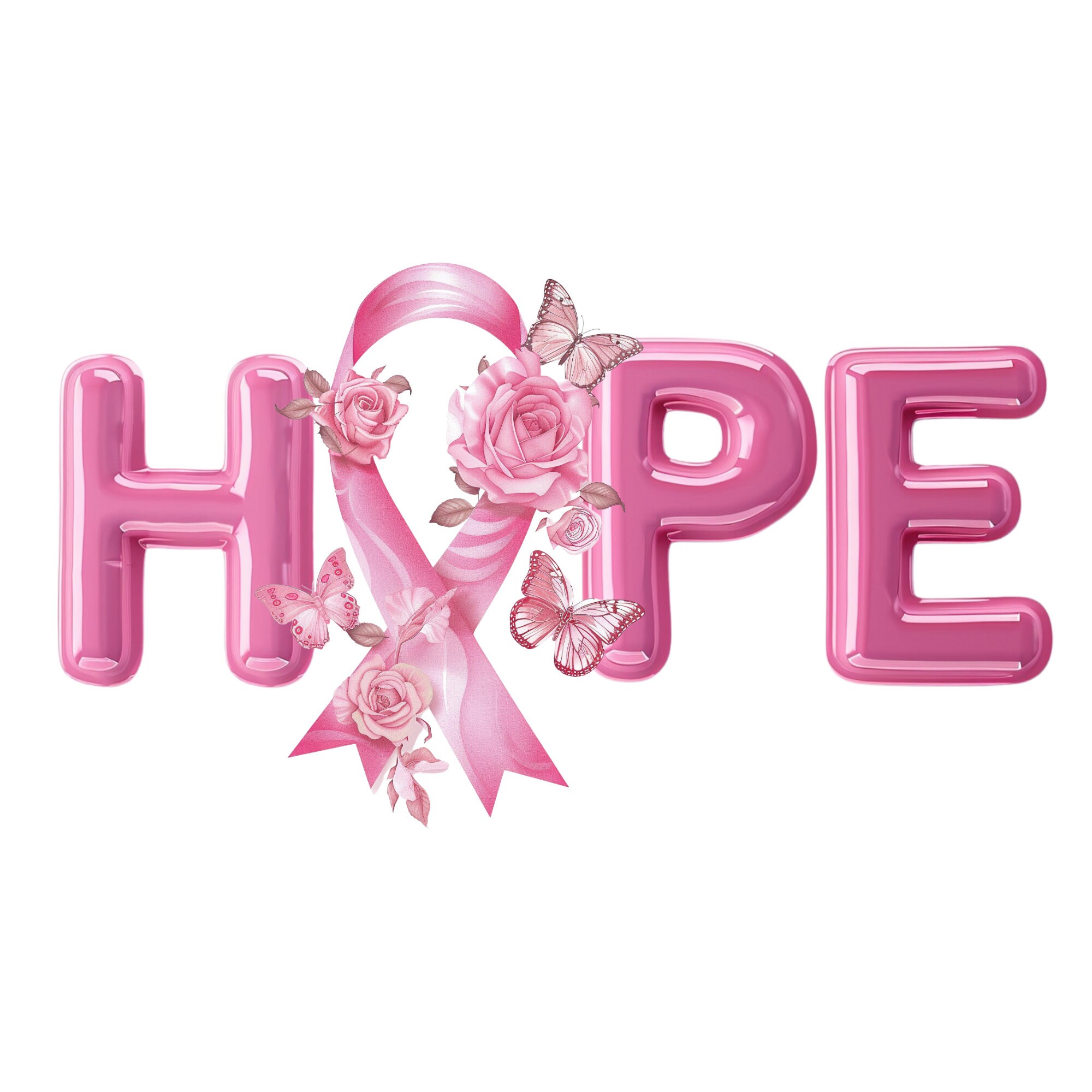 Abstract Pink Ribbon Hope PNG Sublimation Design Download Breast Cancer ...