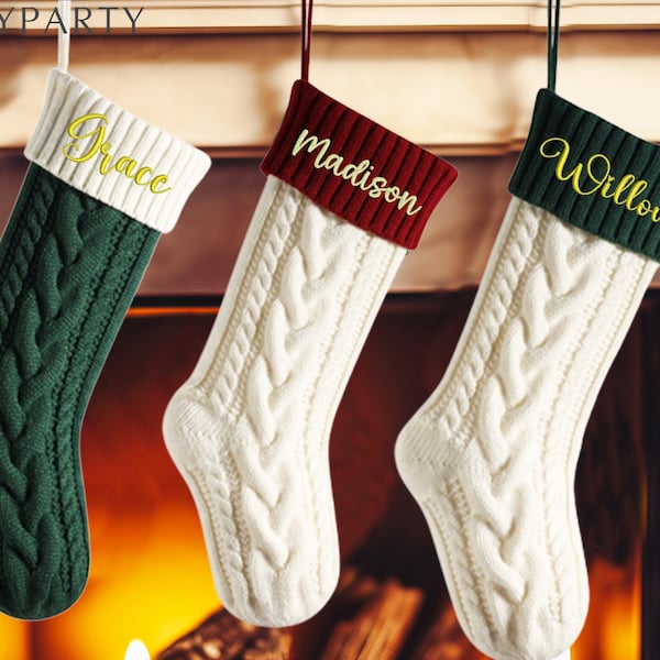 Custom Knitted Stocking Name - Etsy