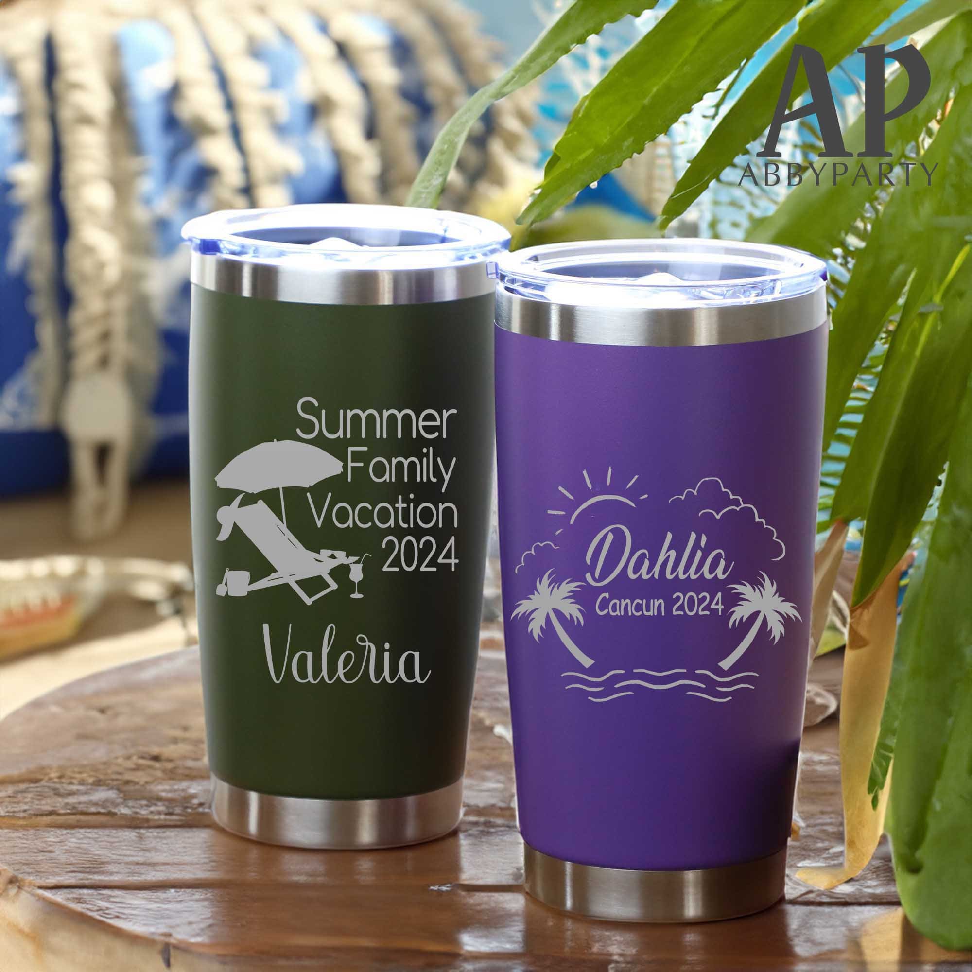 Custom 20oz Insulated Tumbler, Personalized Summer Vacation Tumbler ...