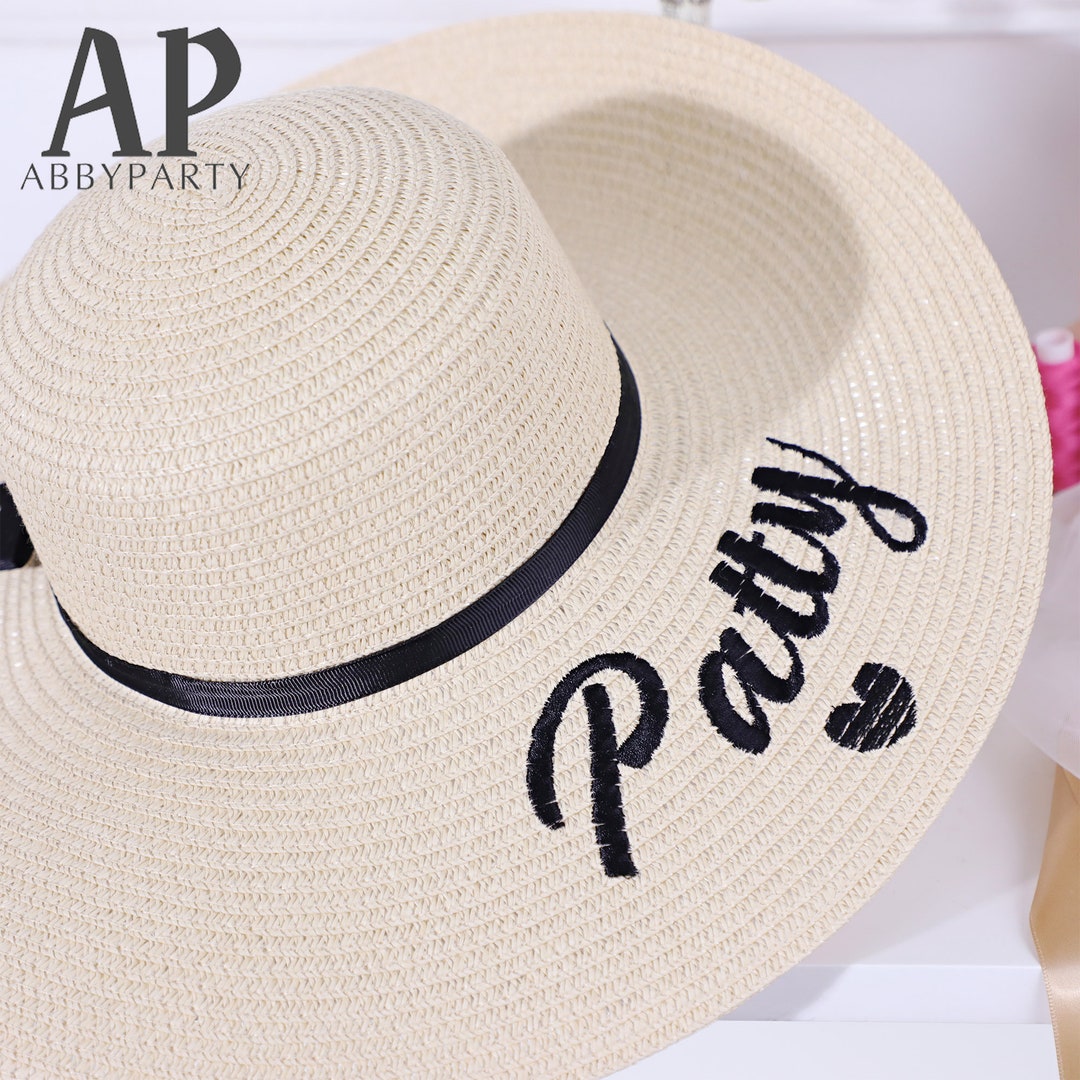 Custom Floppy Beach Hats, Custom Embroidery Hat, Summer Embroidery Hat, Personalized Embroidered ...