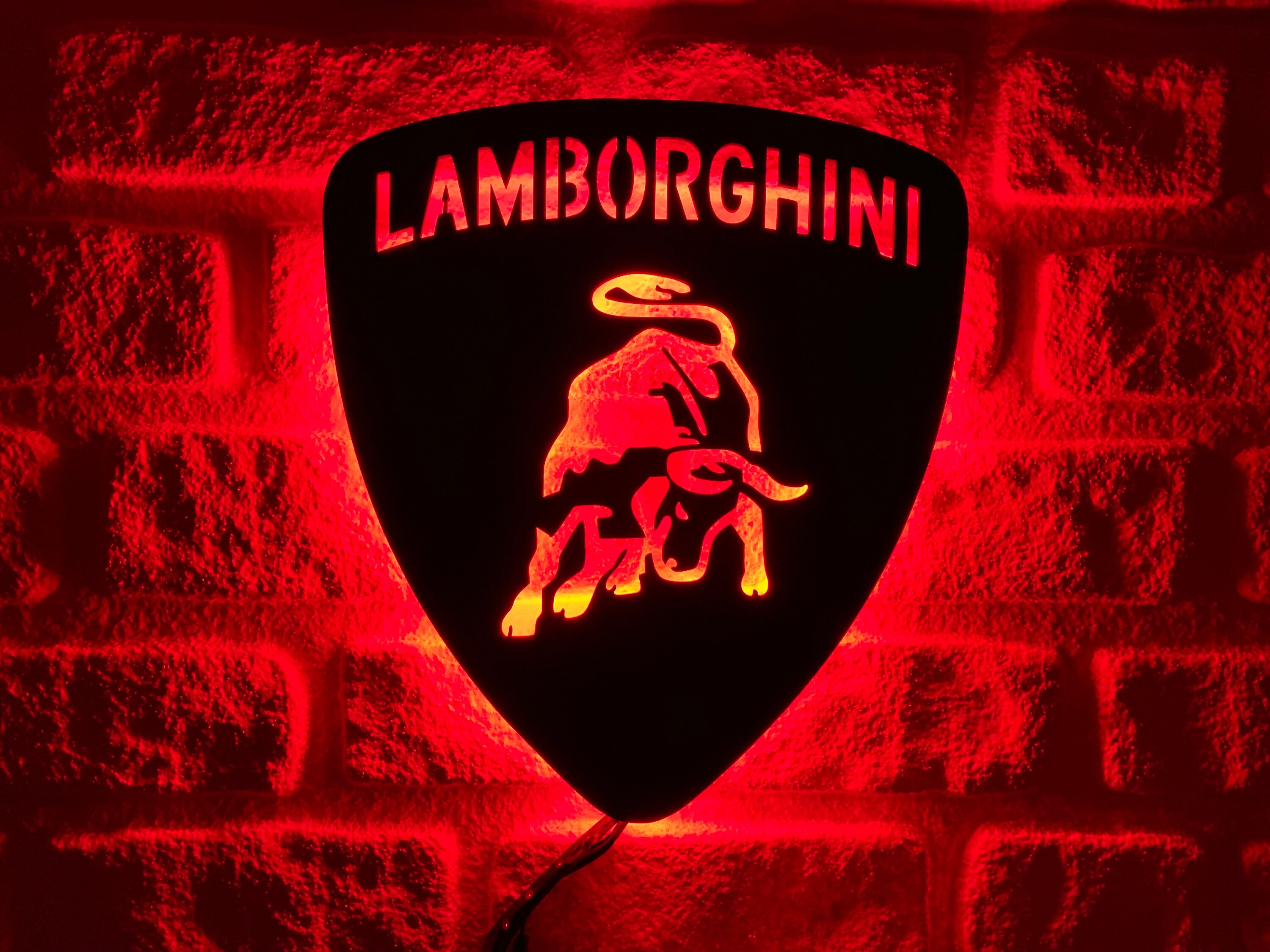 Lamborghini Logo Led Sign, Lamborghini Sign, Lamborghini Wall Sign ...