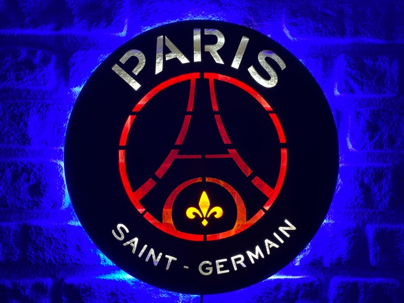 Paris Saint-germain FC Logo Led Sign, Football Team Neon Sign, Ligue 1 ...