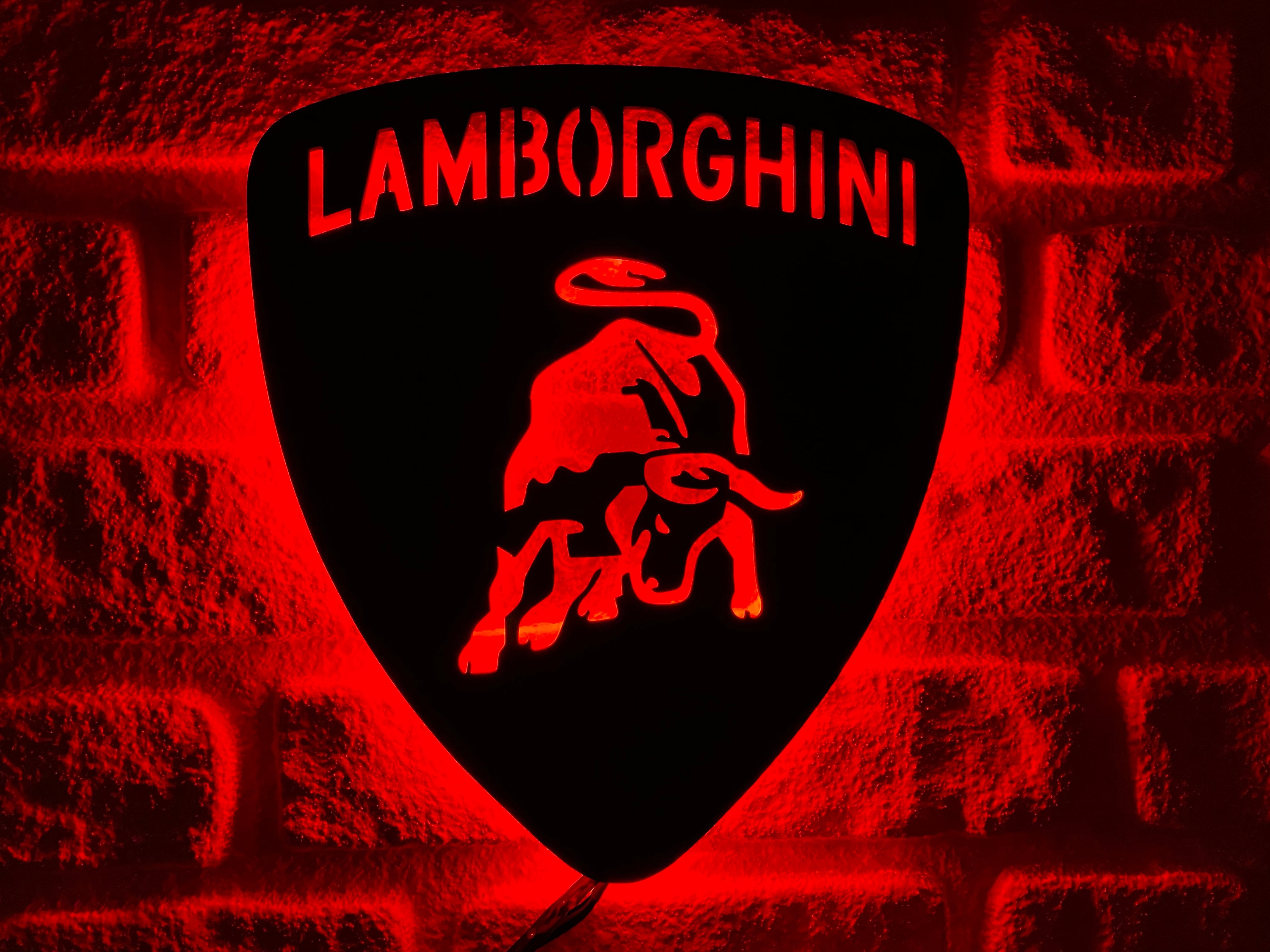 Lamborghini Logo Led Sign, Lamborghini Sign, Lamborghini Wall Sign ...