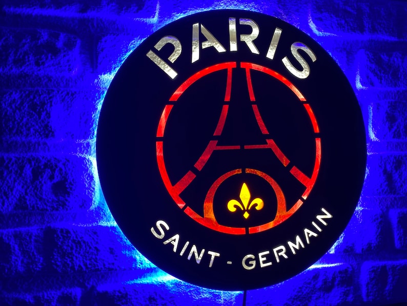 Paris Saint-germain FC Logo Led Sign, Football Team Neon Sign, Ligue 1 ...